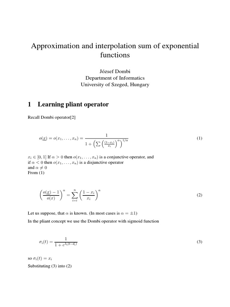 Approximating sums of exponential functions using interpolation | PDF | Elementary Mathematics ...