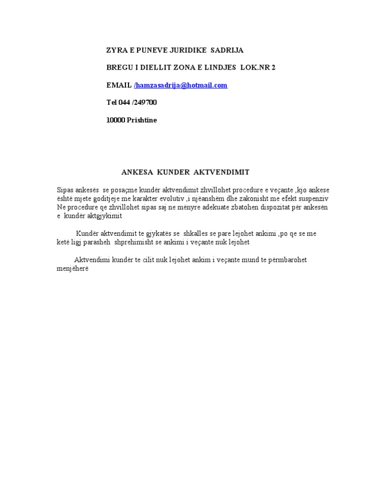 Ankesa Kunder Aktvednimit | PDF