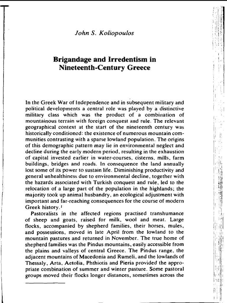 Brigandage in 19th Century Greece | PDF | Greece | Ottoman Empire