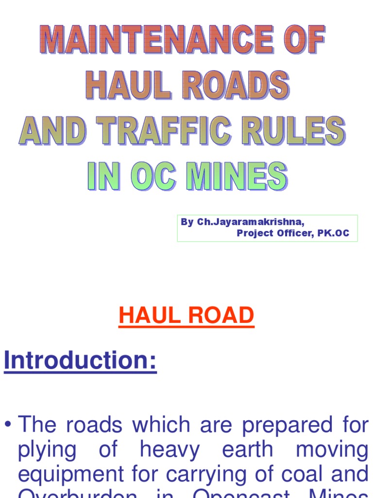 Haul Roads | PDF | Traffic | Vehicles