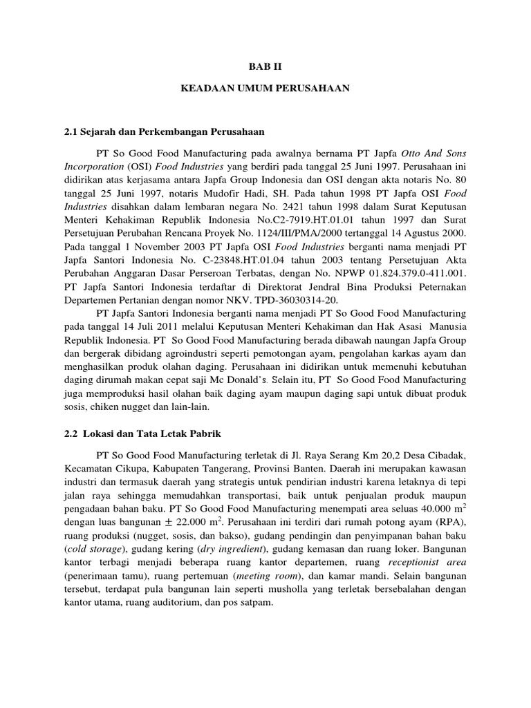 Gambaran Umum Perusahaan | PDF