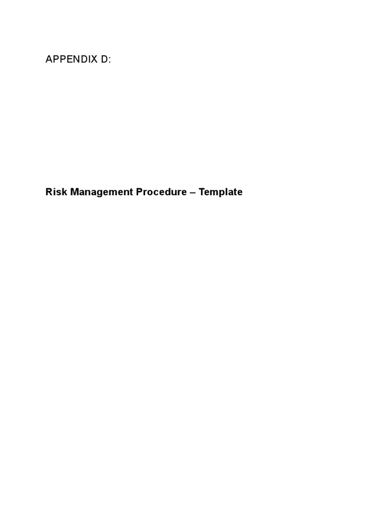 Risk Management Procedure Template | PDF | Risk Management | Risk
