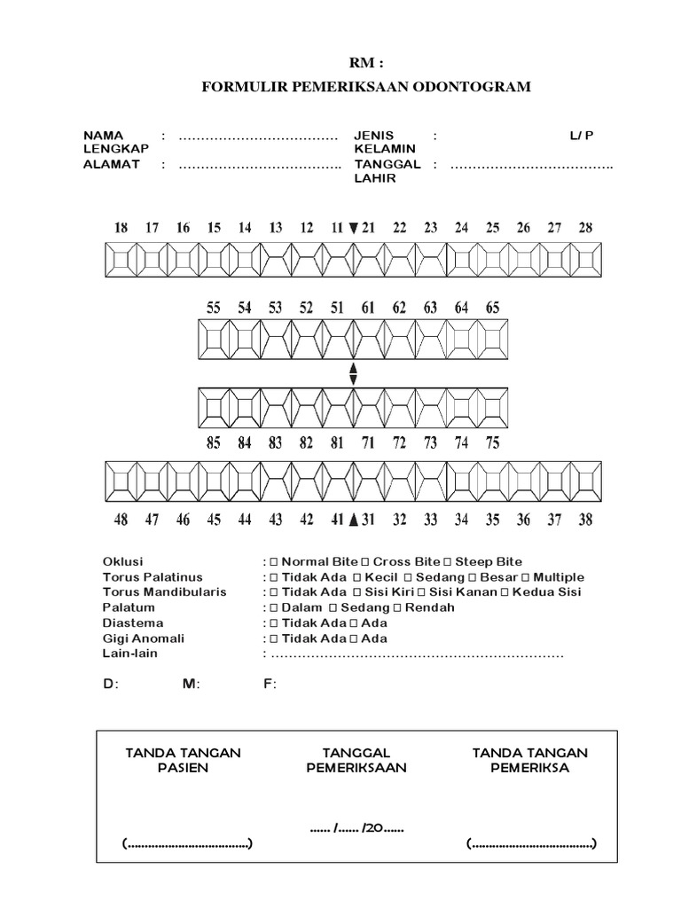 Odontogram Puskesmas | PDF