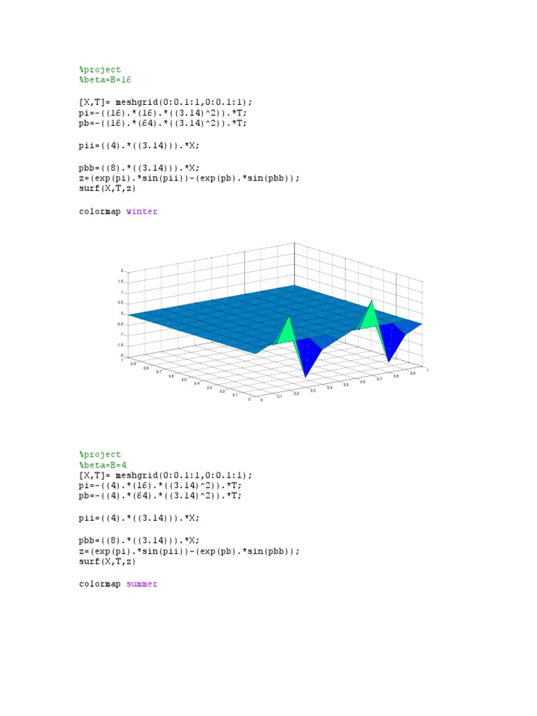 Surface Plot of Sine and Exponential Functions | PDF