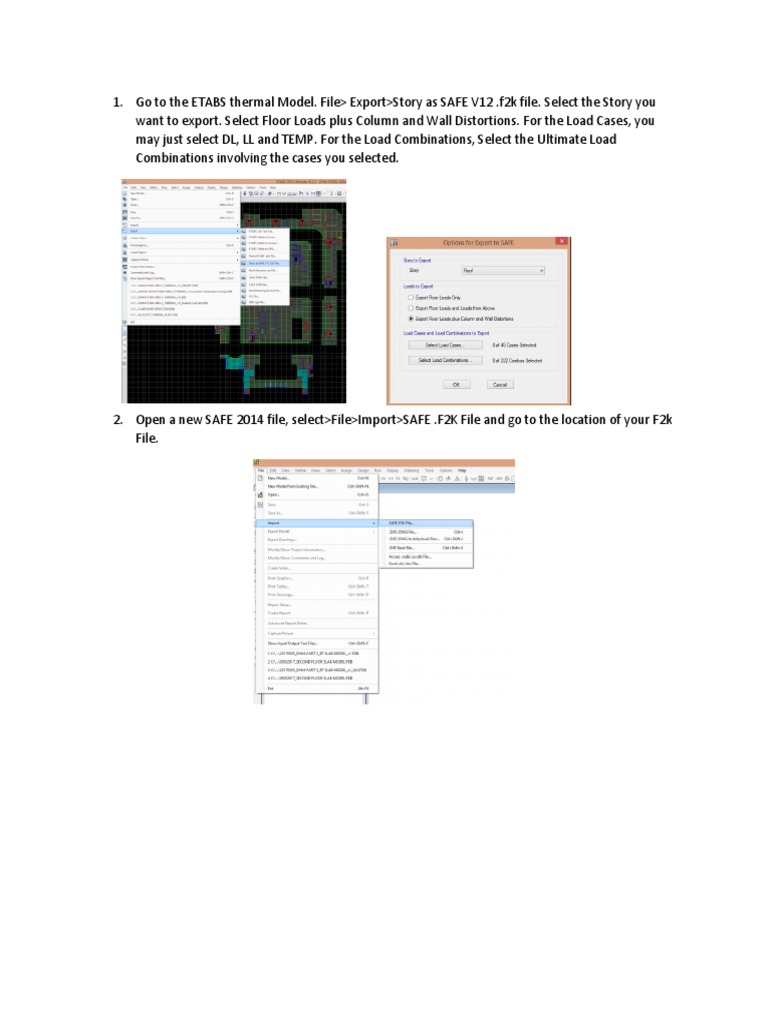 GUIDE On Importing ETABS Thermal Model To SAFE | PDF