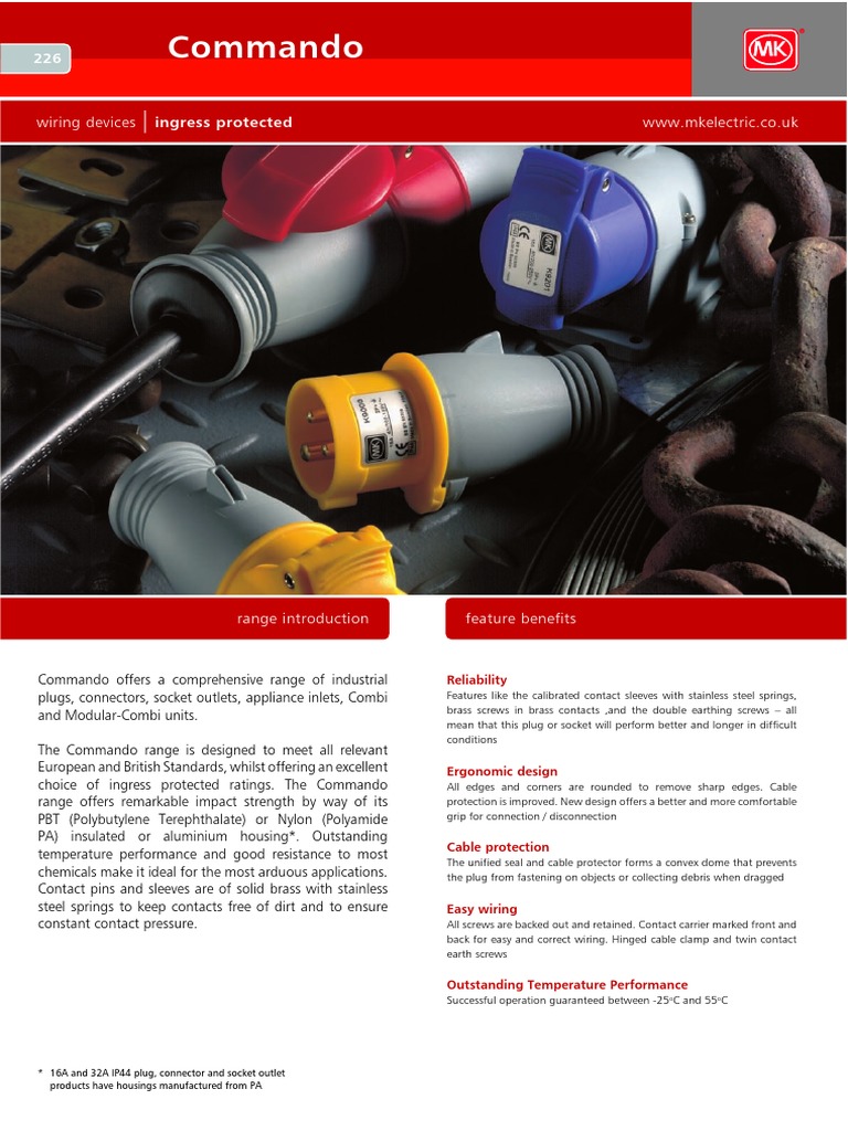 MK Commando Range Industrial Socket | PDF | Electrical Connector ...