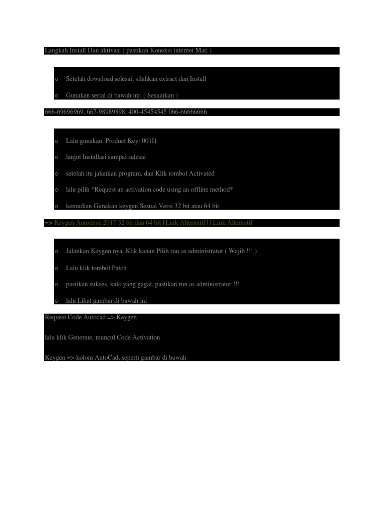 Langkah Install Dan Aktivasi Autocad | PDF