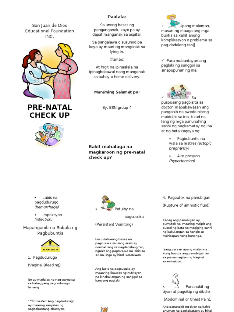 Pre-Natal Check Up Pamphlet