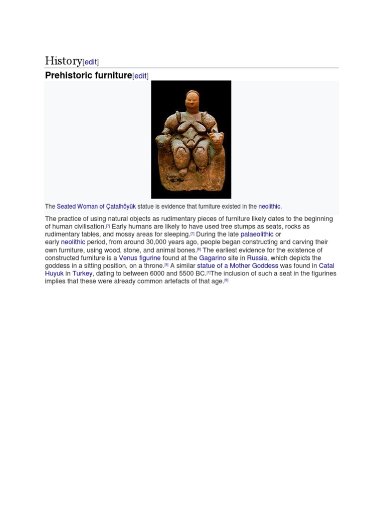 History: Prehistoric Furniture | PDF