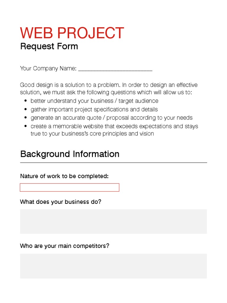 Request For Web Design | PDF | Target Audience | Websites