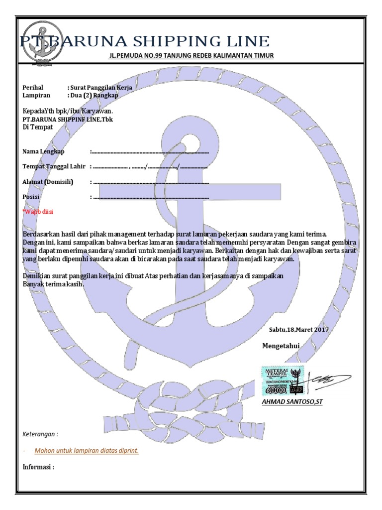 PT - Baruna Shipping Line | PDF