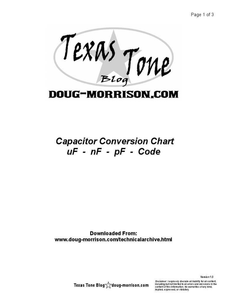Capacitor Value Conversion Chart | PDF | Civil Law (Legal System ...