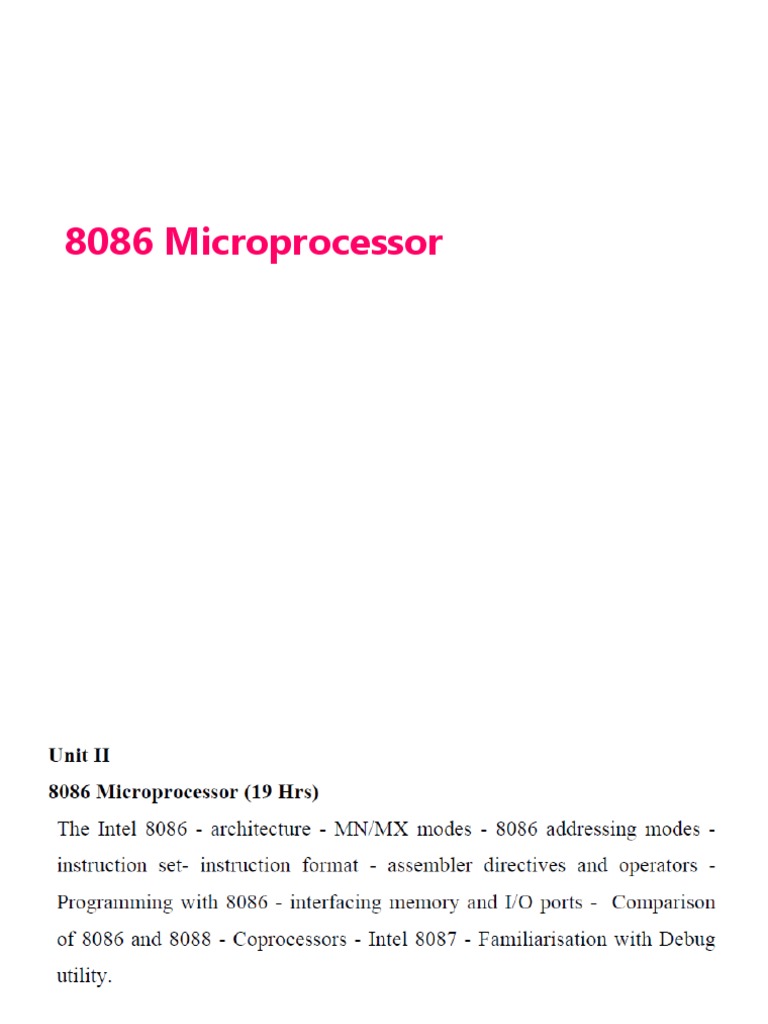 Micro Pro Slides | PDF | Instruction Set | Central Processing Unit