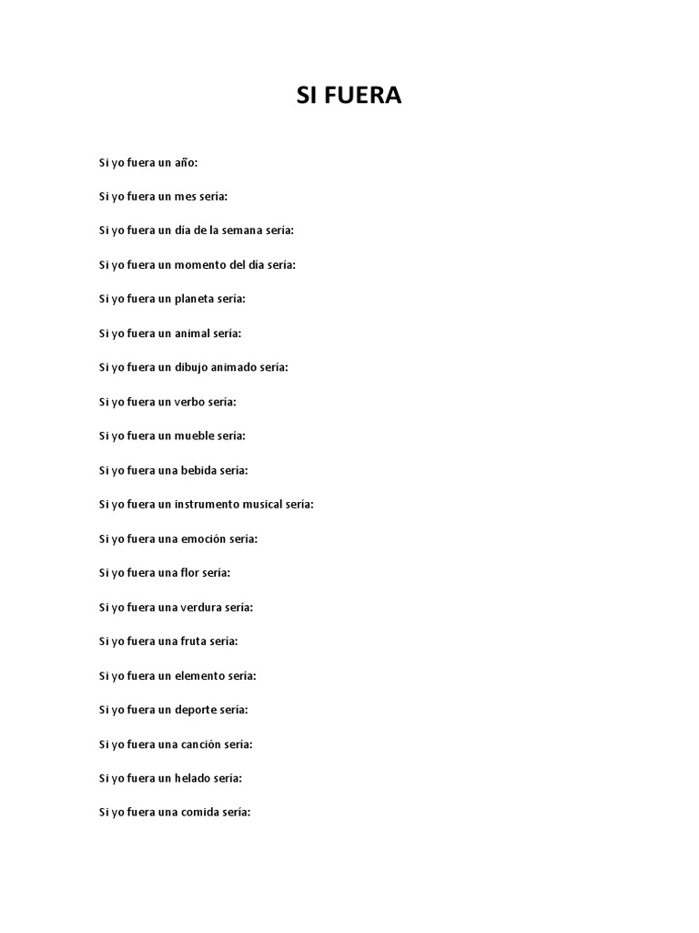 Reflexiones sobre "Si yo fuera..." | PDF
