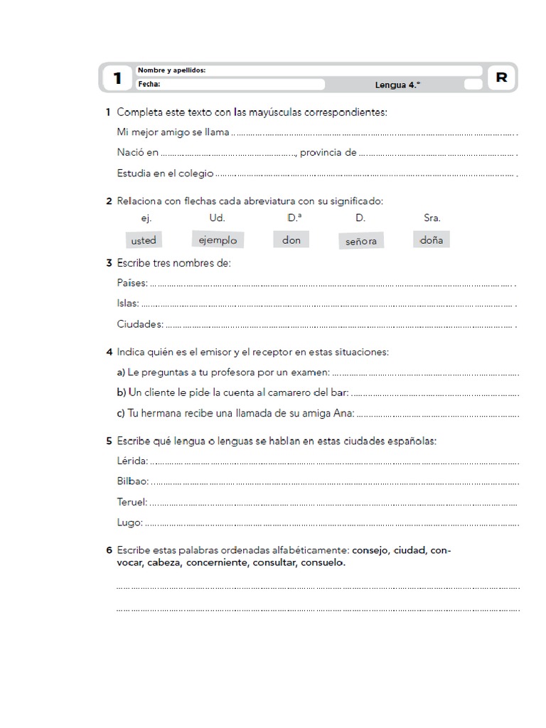 Refuerzo Lengua 4 Anaya Tema 1