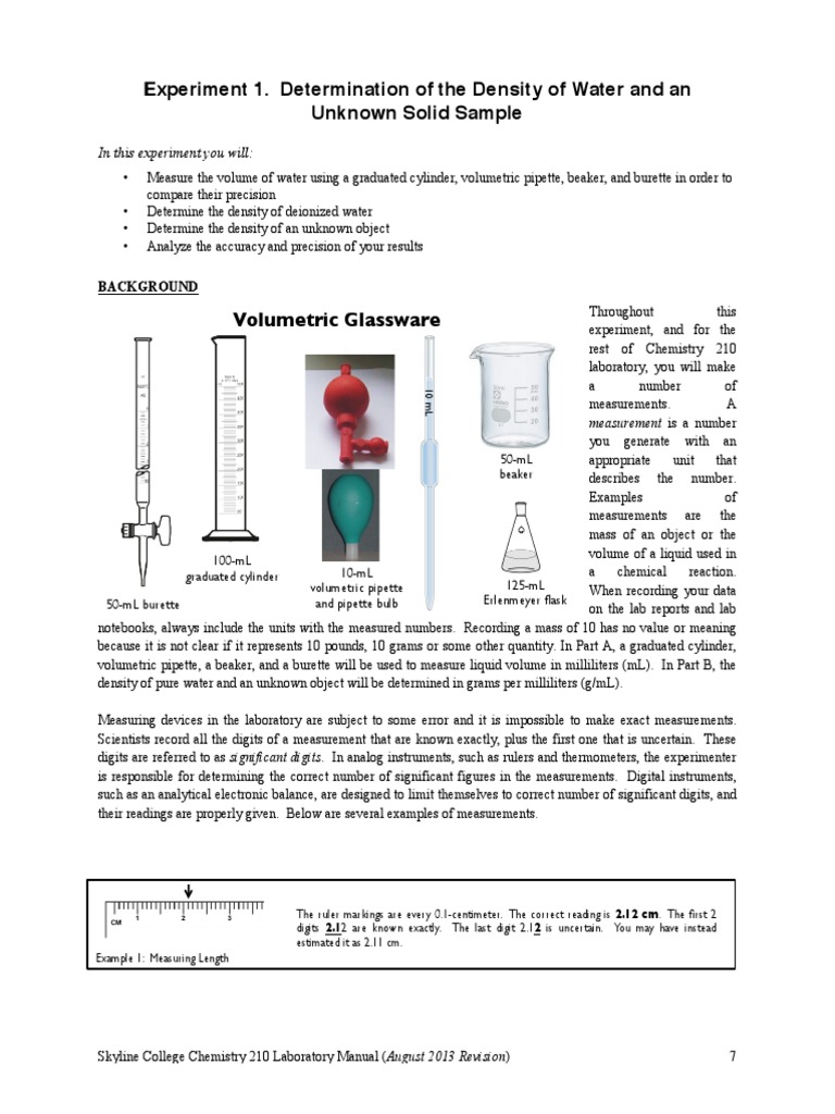 Exp 01 Determination of Density PDF | PDF | Density | Outlier