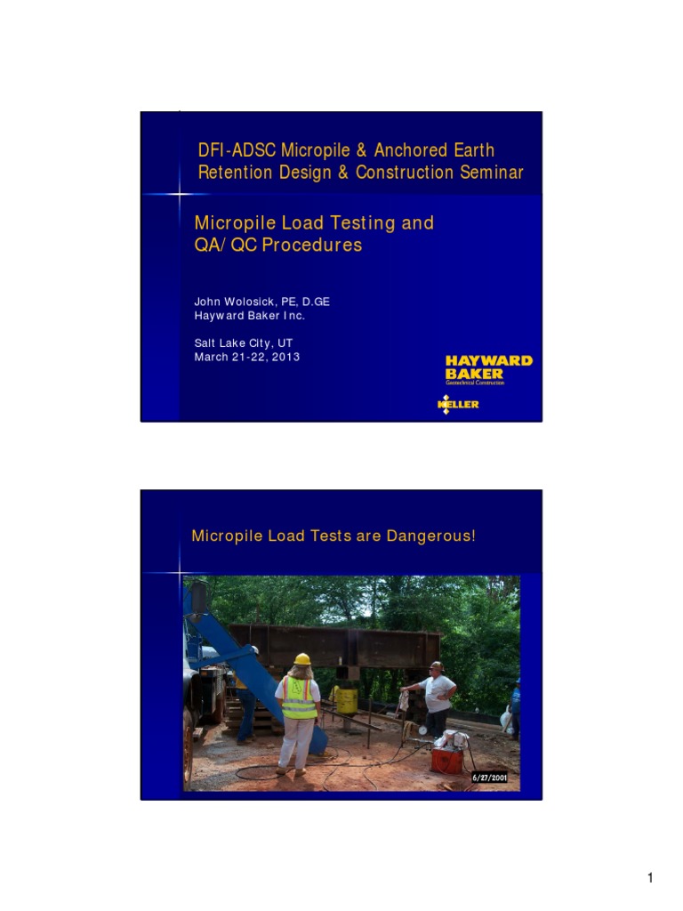 Micropile Load Testing Procedures | PDF | Structural Load | Deep Foundation