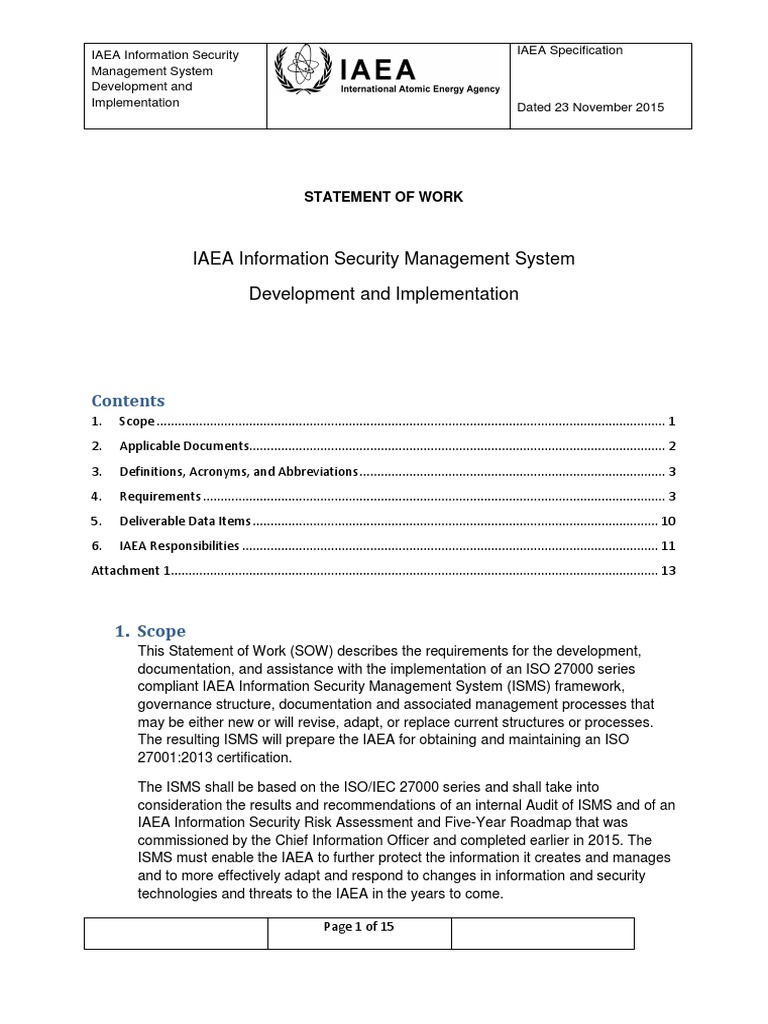 5 - Statement of Work | PDF | Information Security | Computer Security