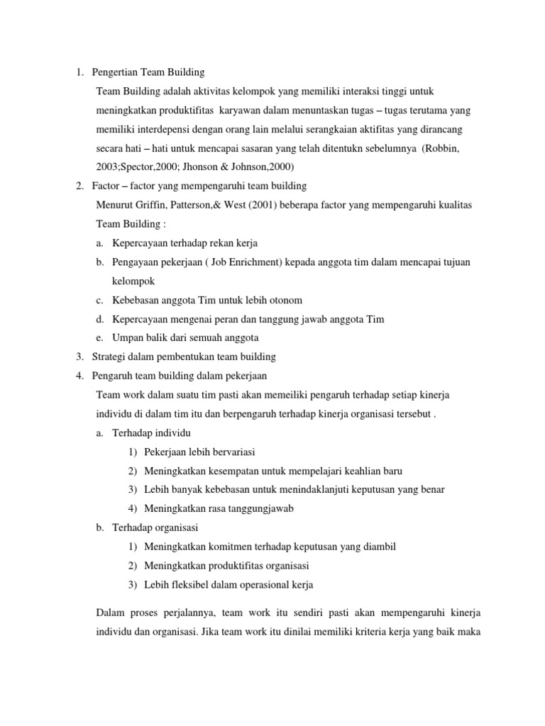 Pengertian Team Building | PDF
