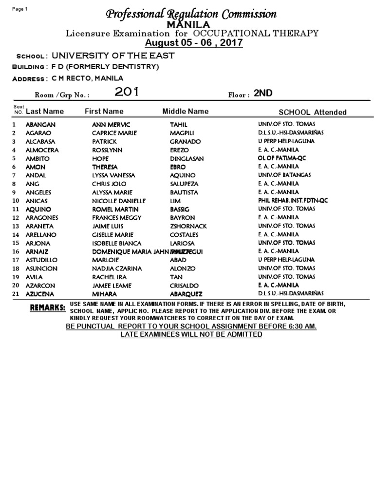 OT 0817 Manila Room Assignment PDF | PDF