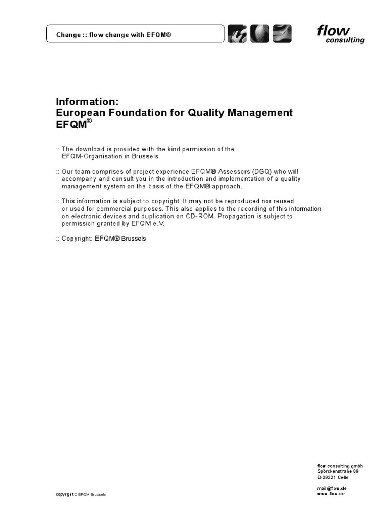 Information: European Foundation For Quality Management Efqm | PDF ...