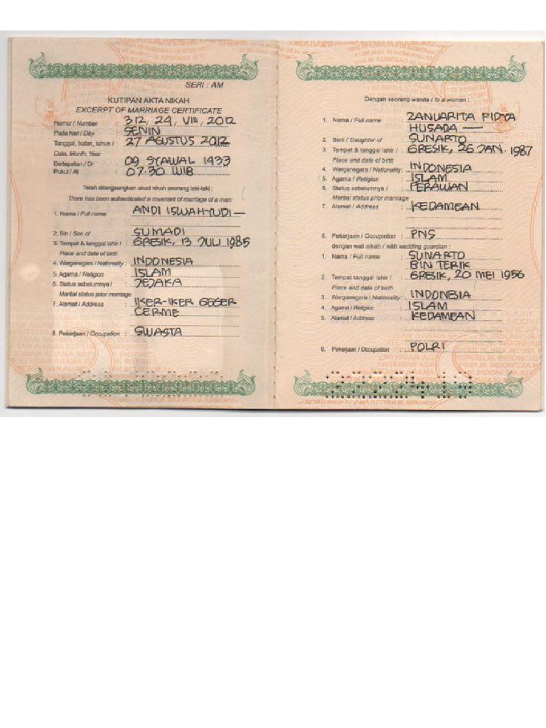 Akta Nikah PDF | PDF