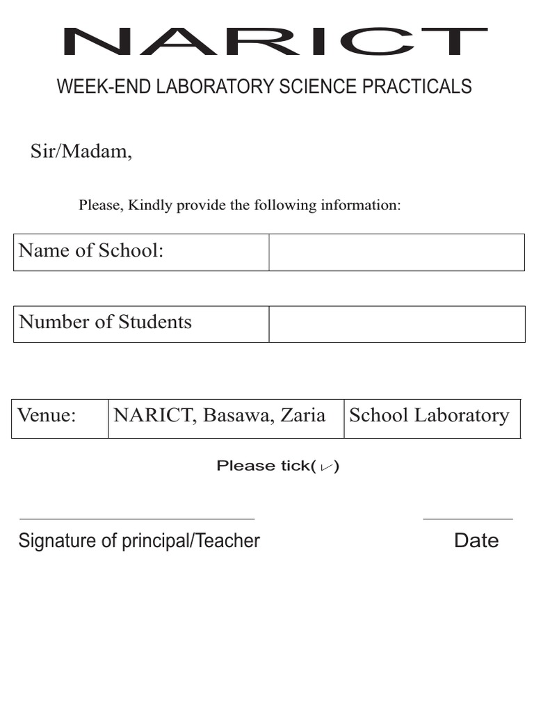NARICT Practicals PDF | PDF