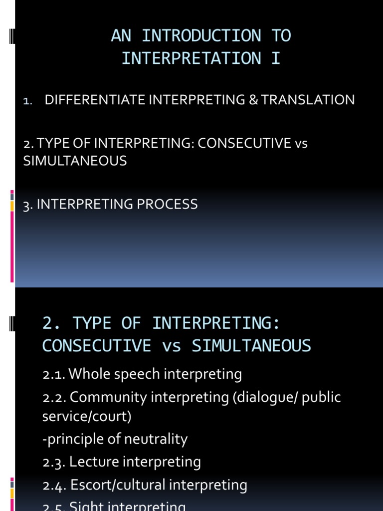 Types and Process of Interpretation | PDF