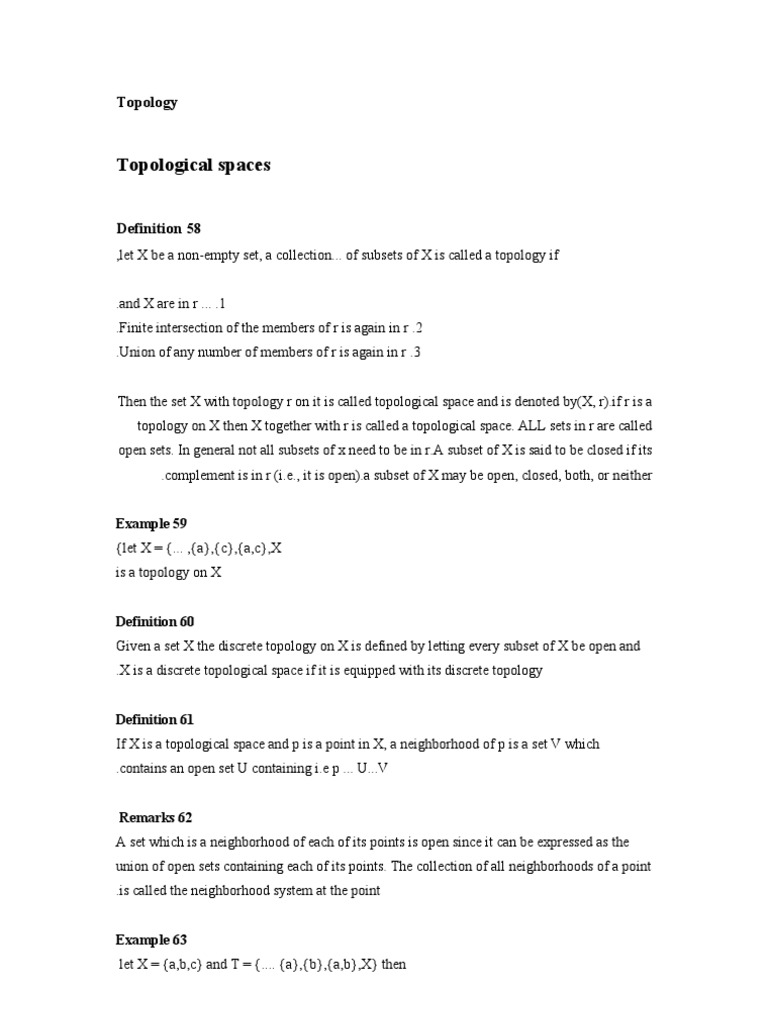 Topology | PDF | Mathematical Structures | Mathematical Concepts