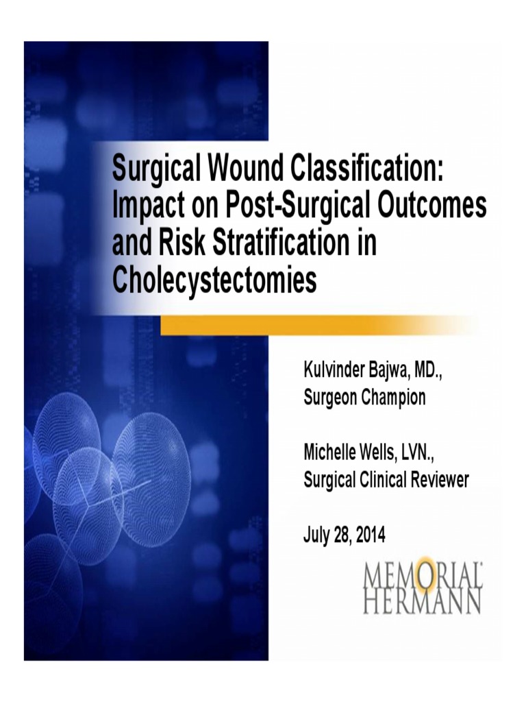 Cholecystectomy Surgical Wound Classification | PDF | Surgery ...
