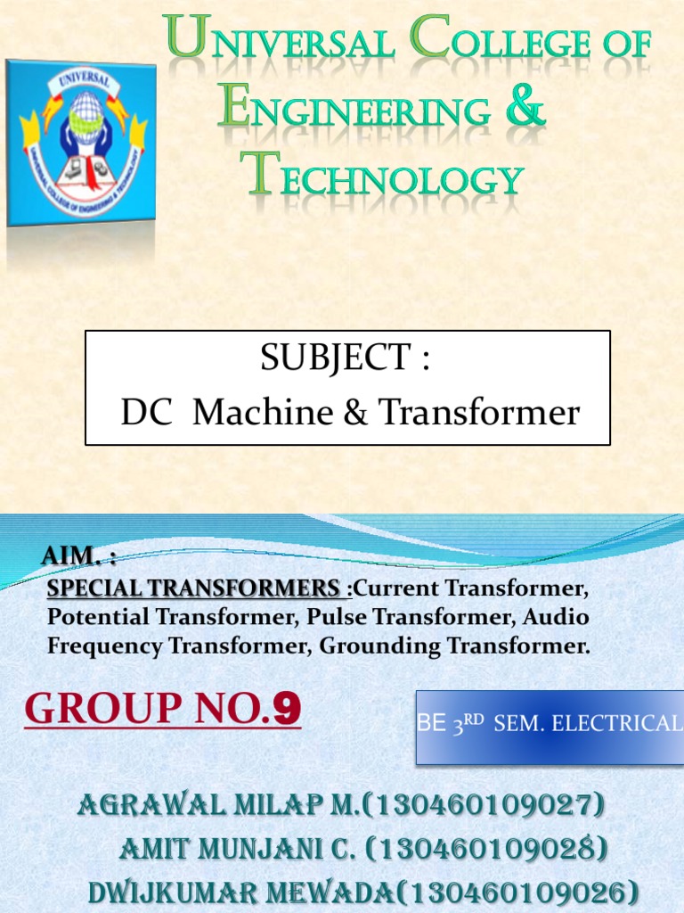 Subject: DC Machine & Transformer | PDF | Transformer | Inductance