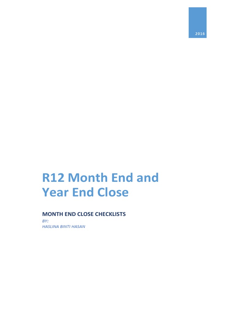R12 Month End and Year End Close User Guide | PDF | Accrual | Accounts ...