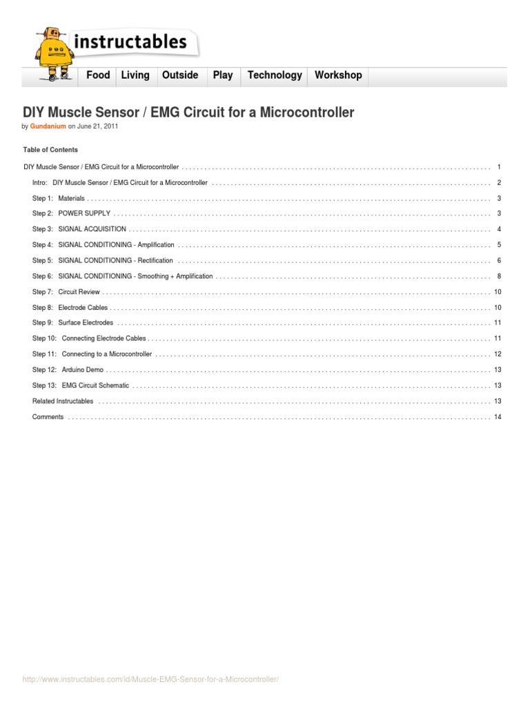 Muscle Emg Sensor For A Microcontroller PDF | PDF | Business