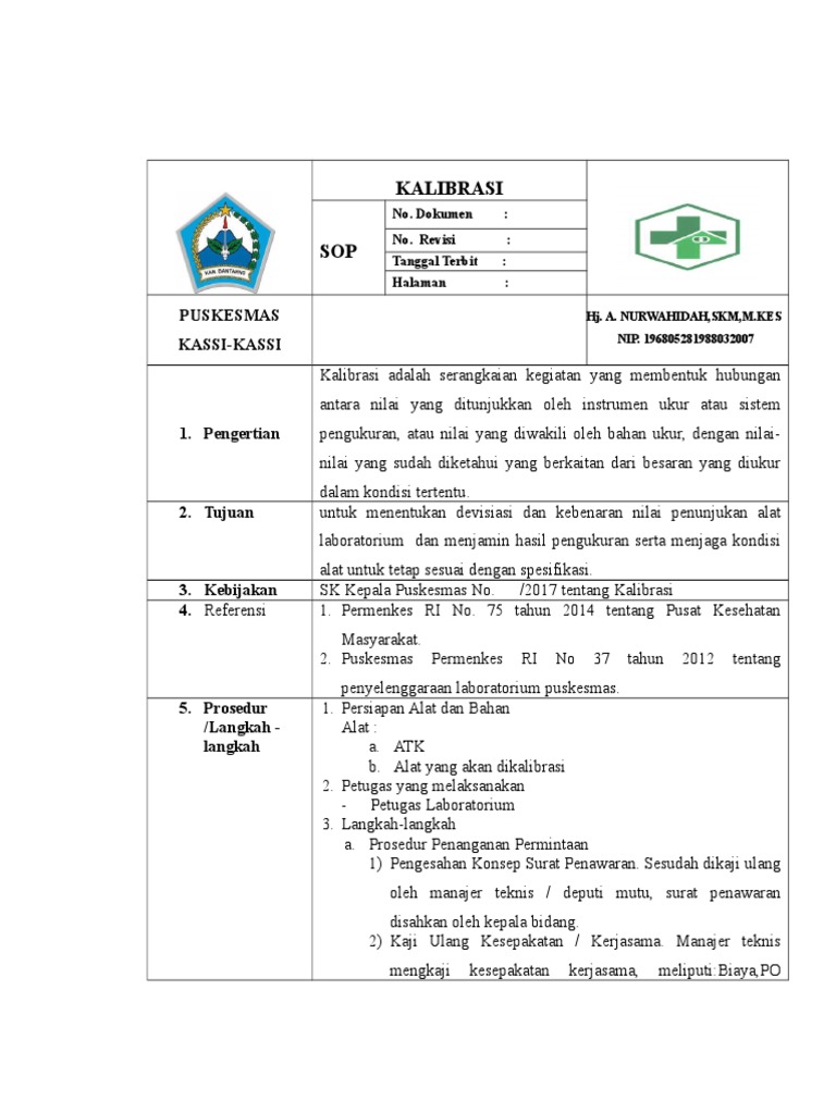 8.1.7.2 Sop Kalibrasi | PDF