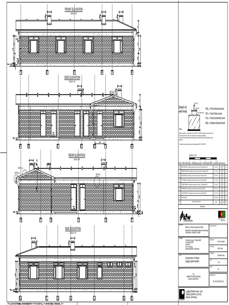 Front Elevation: FGL = Final Ground Level FFL = Final Floor Level FCL ...