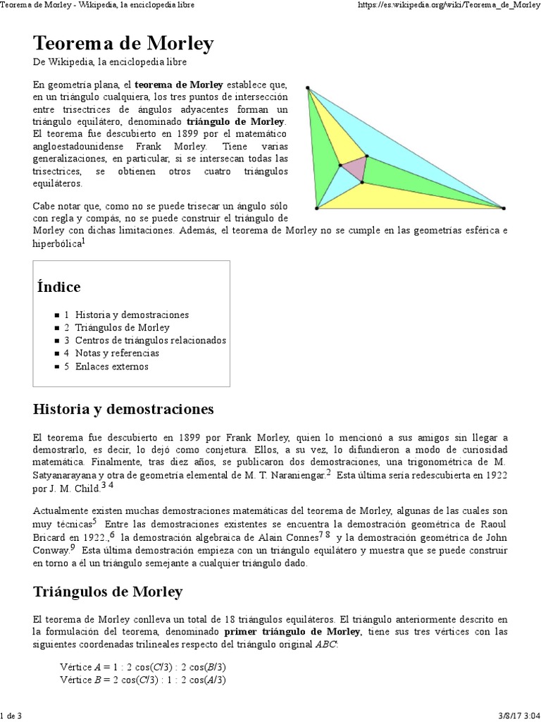 Teorema de Morley | PDF | Geometría del plano euclidiano | Enseñanza de ...