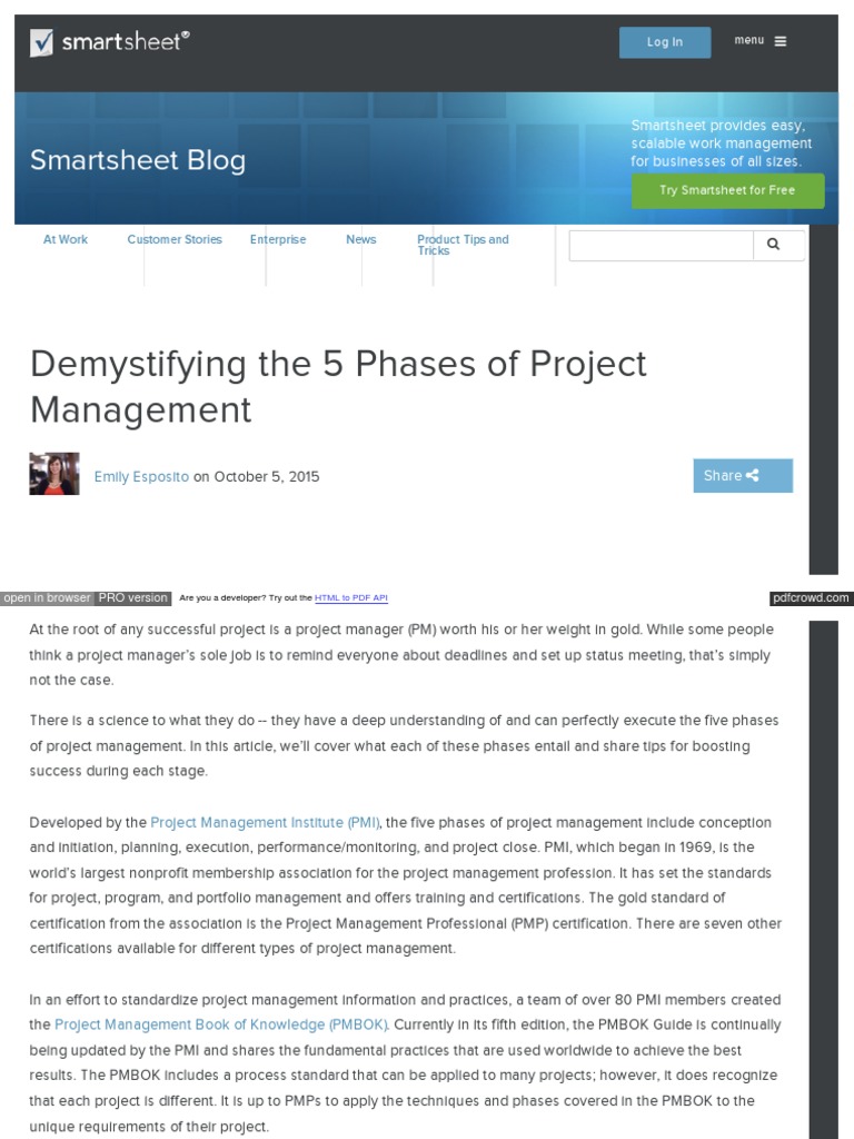 WWW Smartsheet Com Blog Project Life Cycle | PDF | Project Management ...