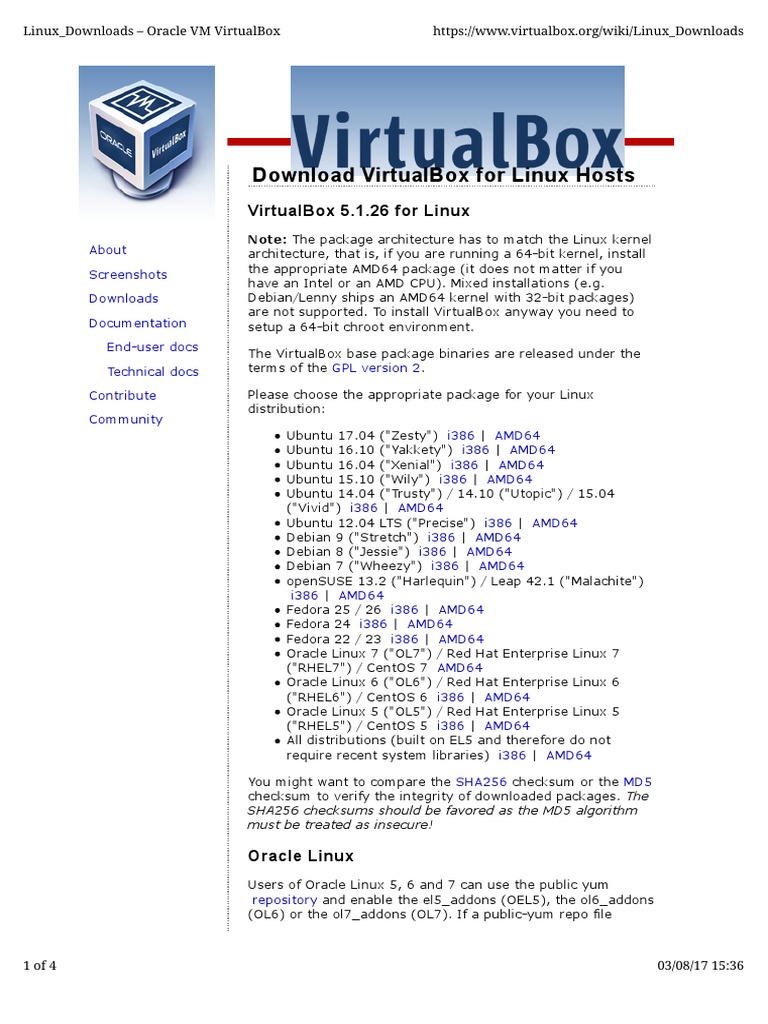 Virtualbox For Linux Hosts | PDF | Advanced Packaging Tool | Fedora (Operating System)