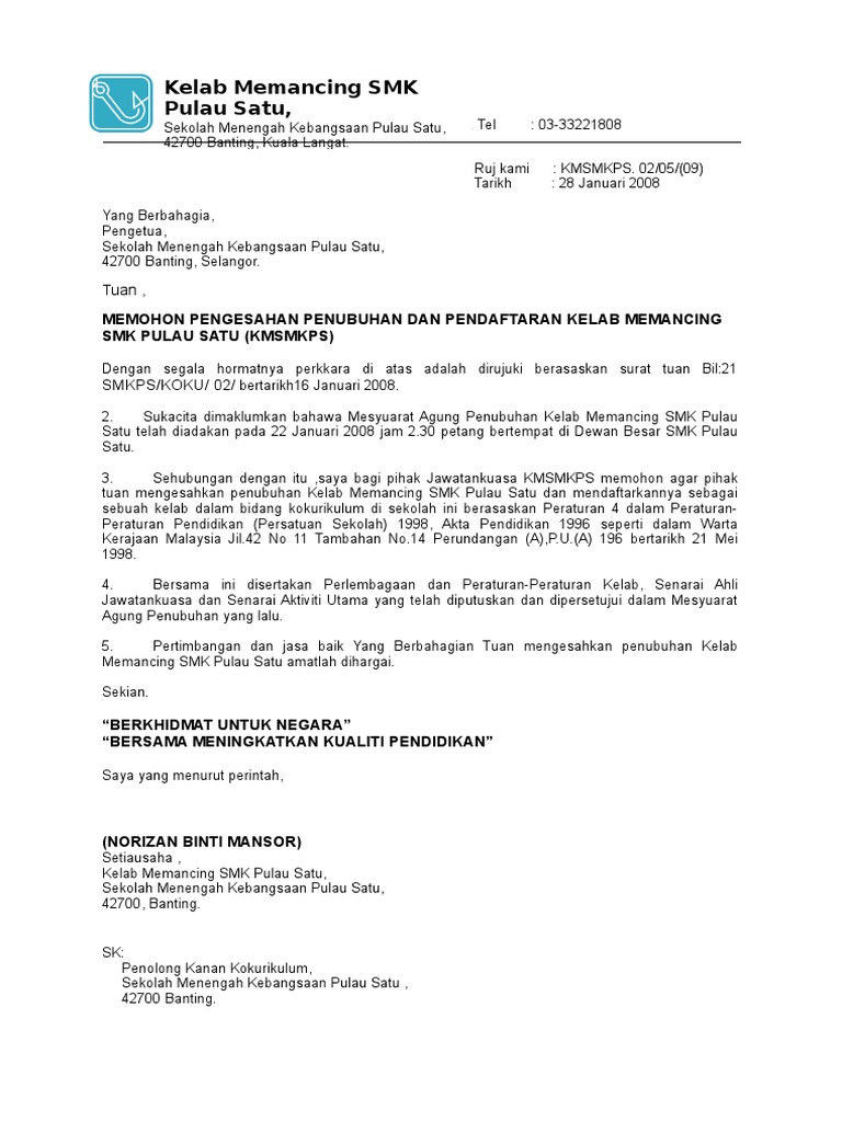 Contoh Lengkap Kandungan Fail Kelab