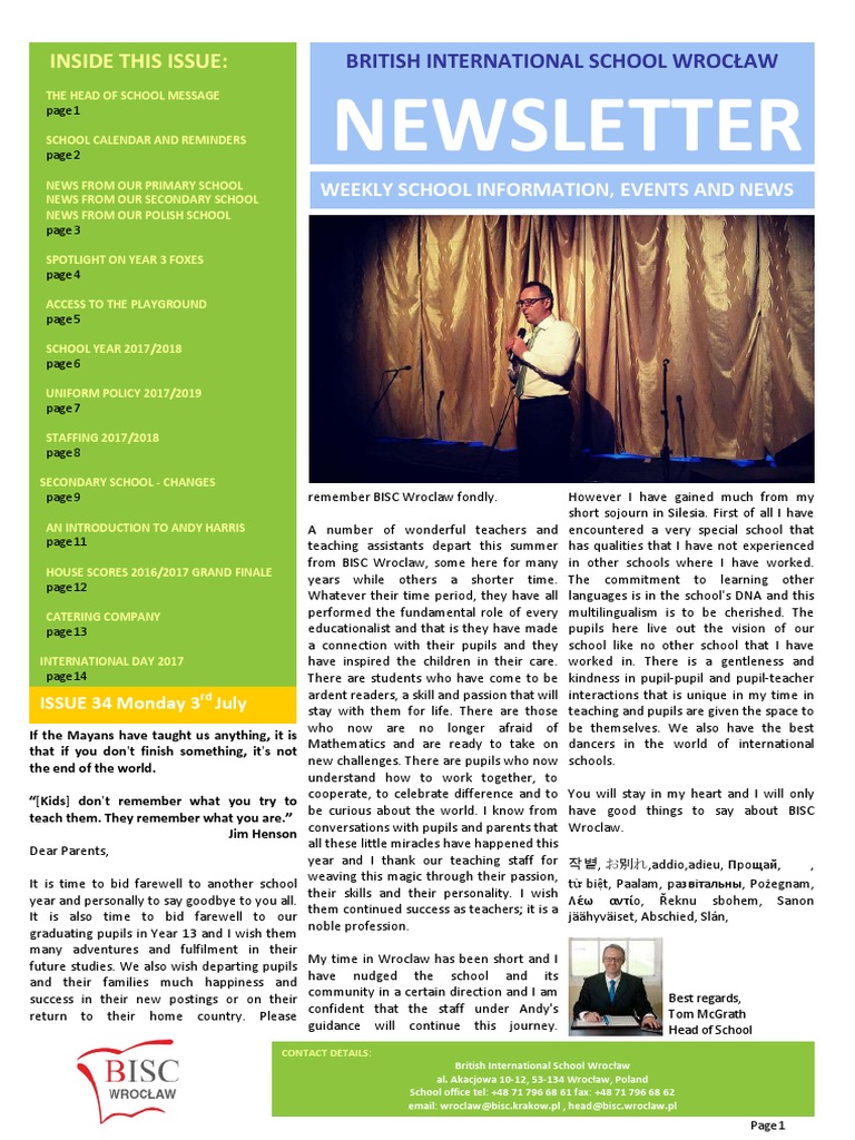 Newsletter: Inside This Issue