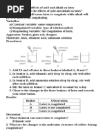 Coagulation Processes of Rubber Latex | PDF | Natural Rubber | Acid
