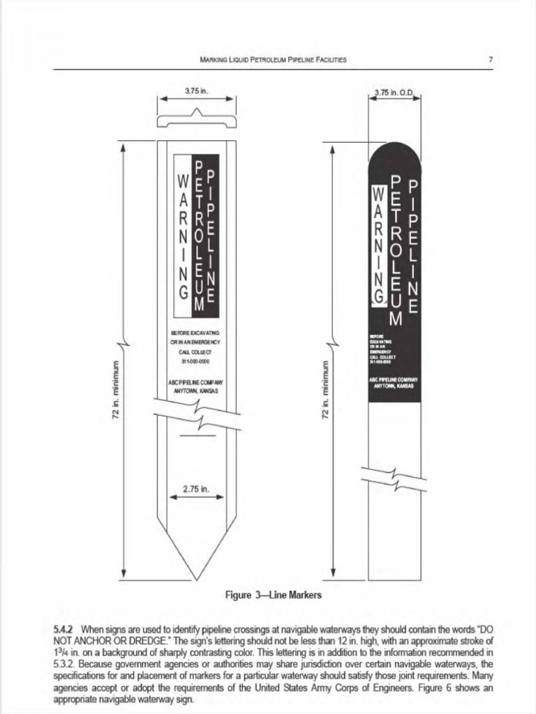 API RP 1109 4th Ed. Oct. 2010 - Marking Liquid Petroleum Pipeline ...