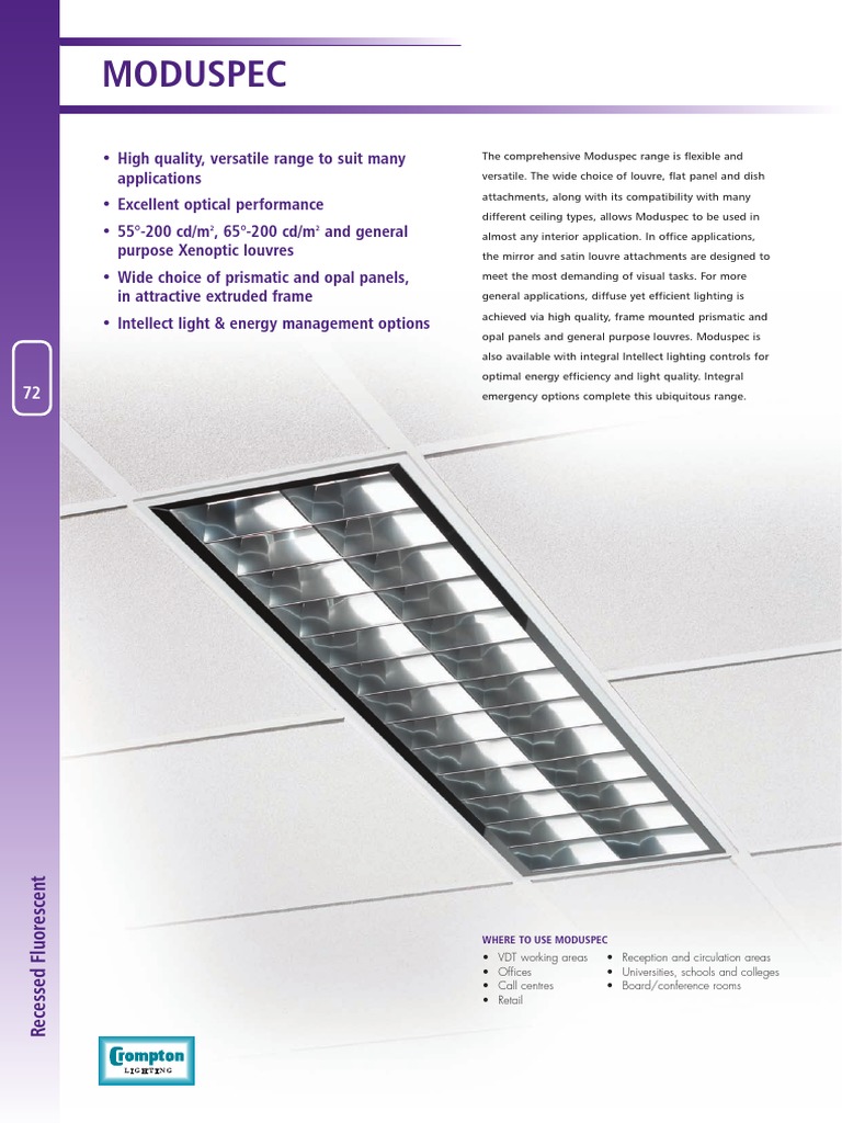 Moduspec: Where To Use Moduspec | PDF | Lighting | Electrical Wiring