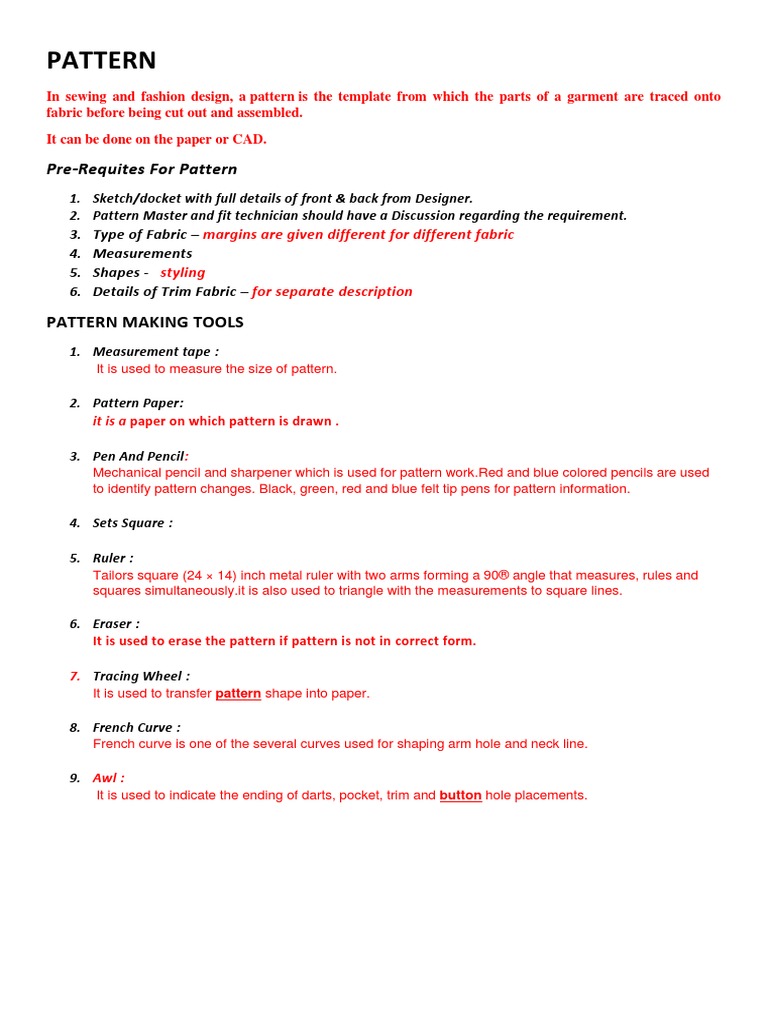 Pattern Making | PDF | Clothing | Softlines (Retail)