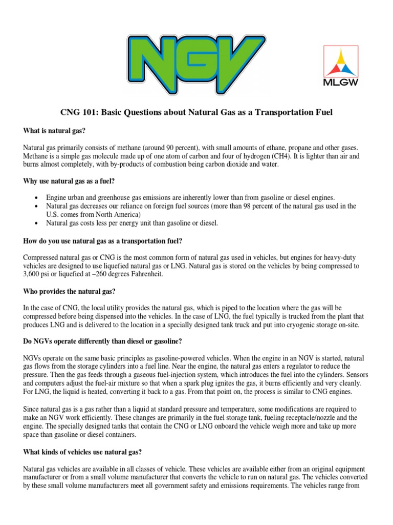 CNG 101: Basic Questions About Natural Gas As A Transportation Fuel ...