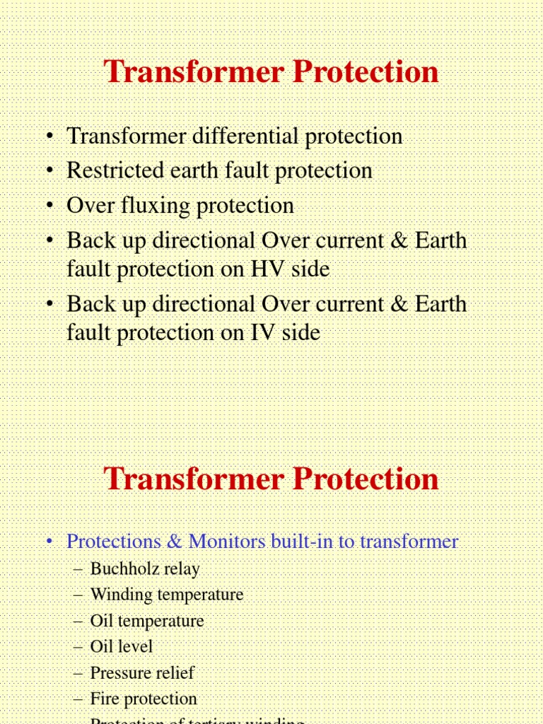 Transformer Protection | PDF | Transformer | Relay
