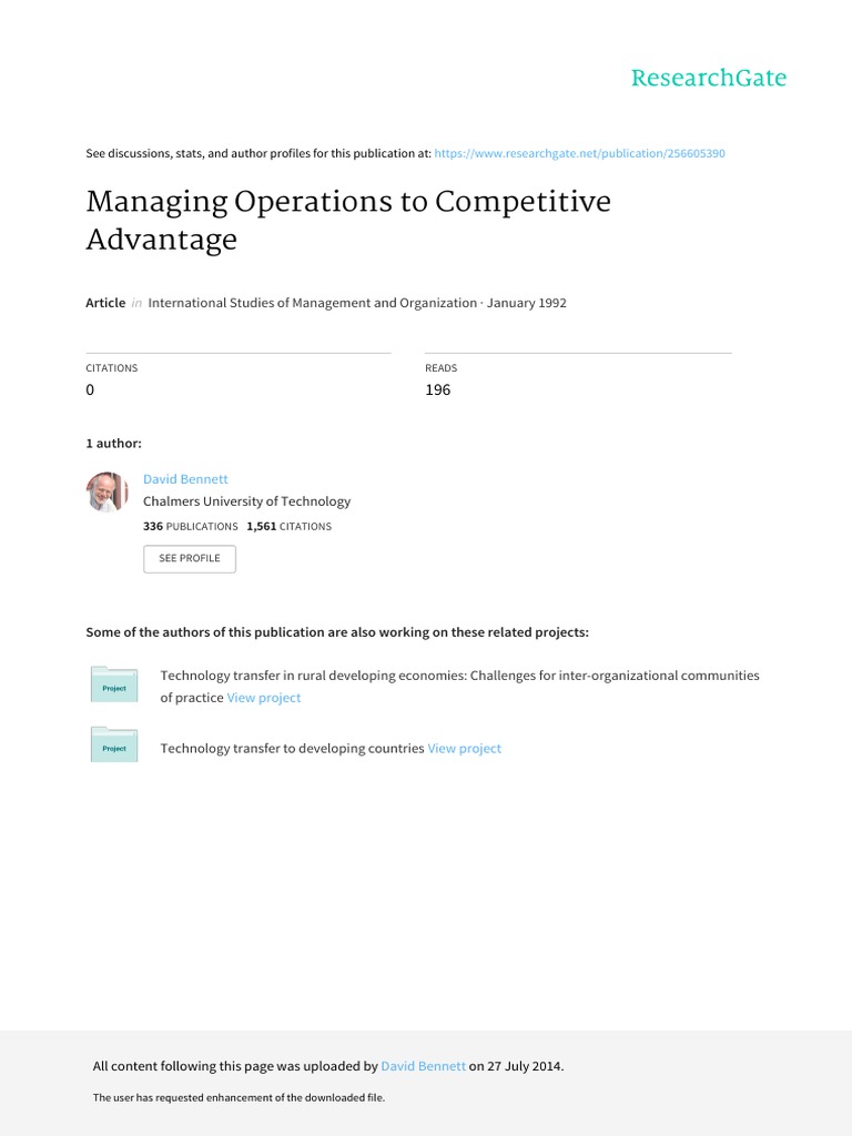 1992 ISMO 22,4 Edit (Text) | PDF | Strategic Management | Innovation