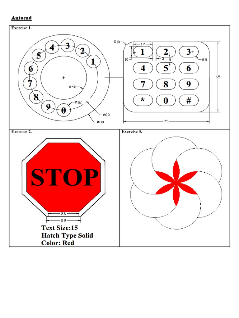 AutoCAD Exercises for Beginners | PDF