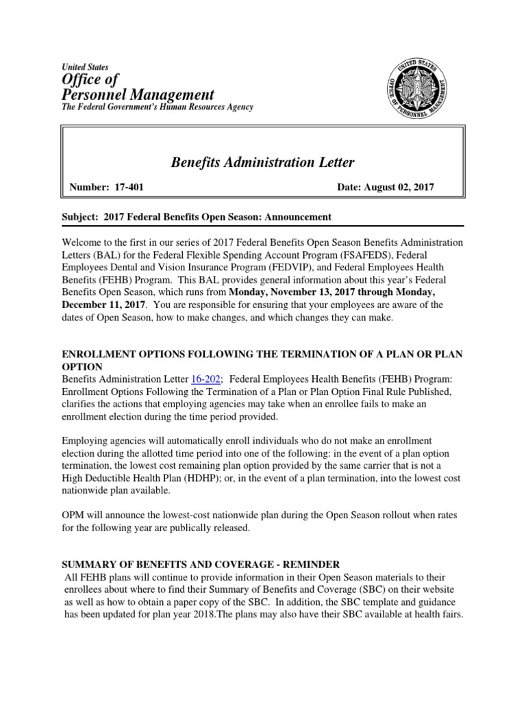 2017 Federal Benefits Open Season Guide | PDF | Health Economics ...