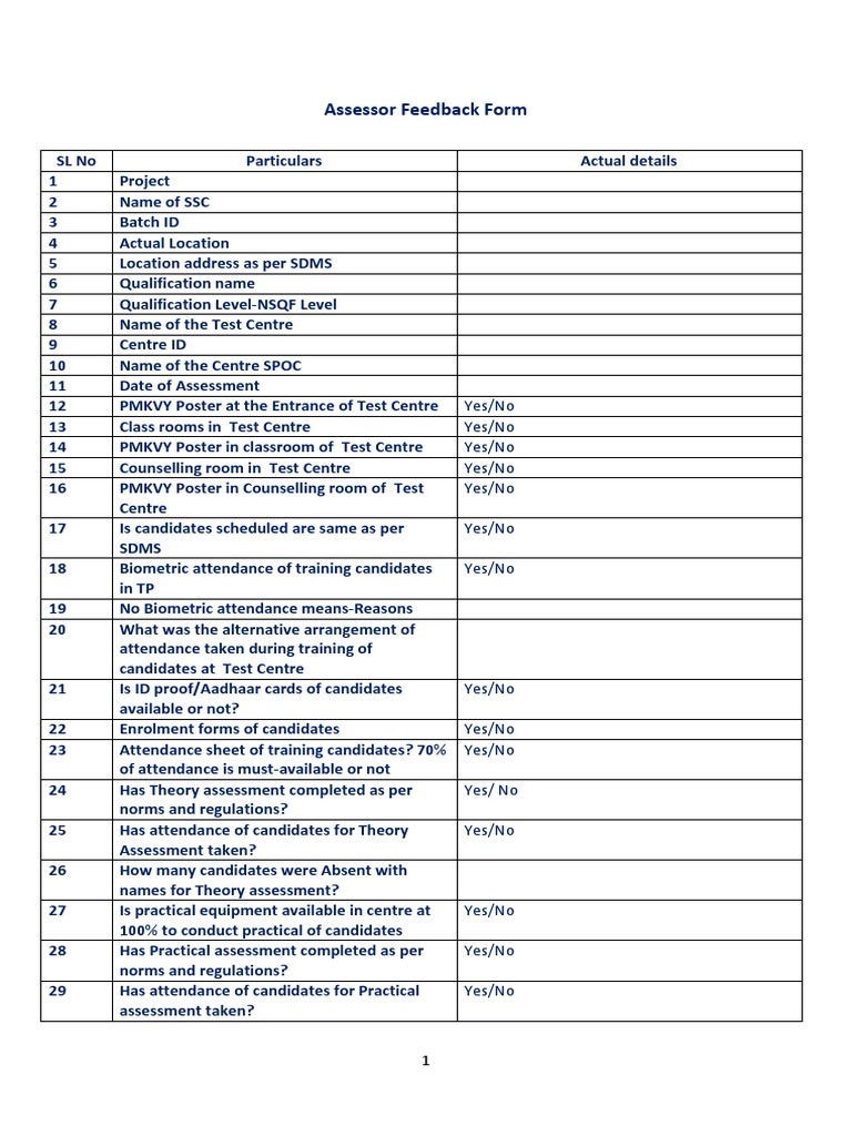 Assessor Feedback (Assessment Conducted) | PDF | Educational Assessment ...
